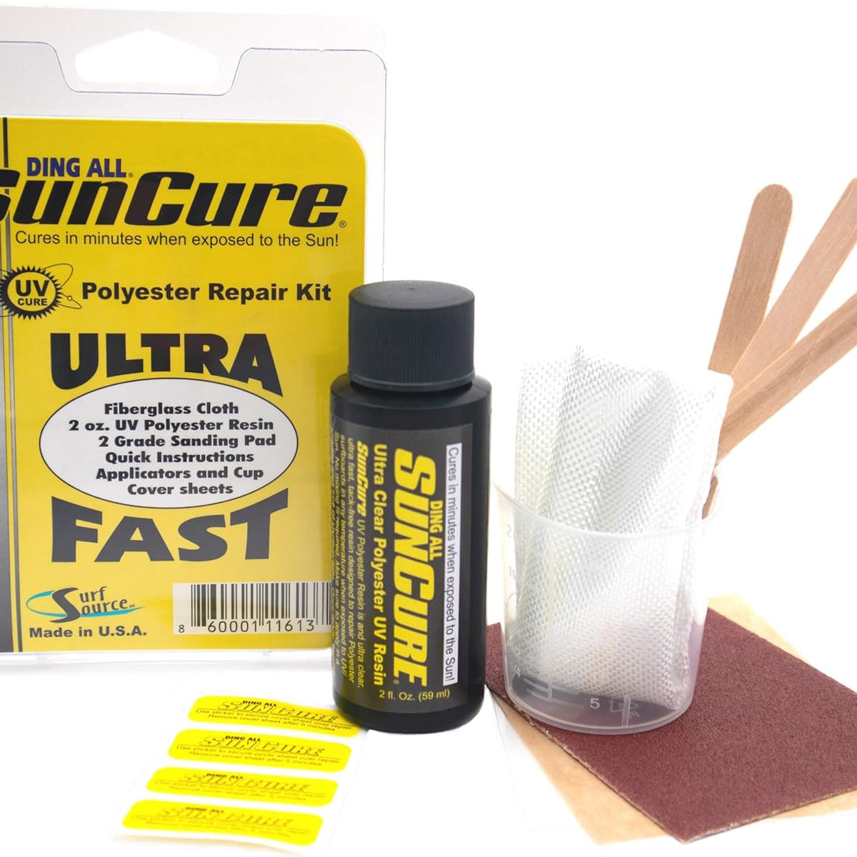 Ding All Sun Cure Polyester Fiberglass Repair Kit 2 oz – The Board Source